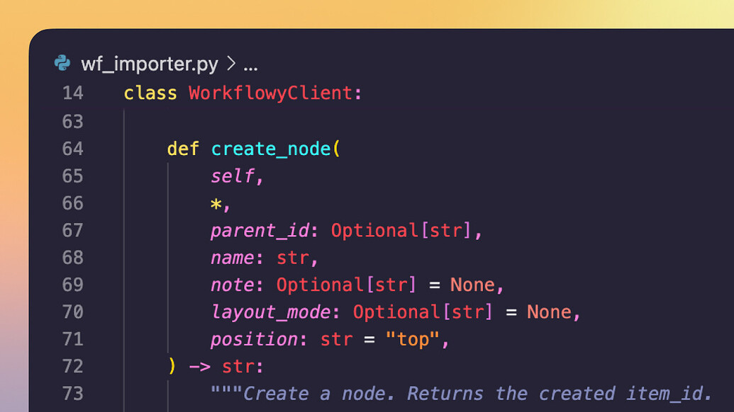 Rudimentary API - News - Workflowy